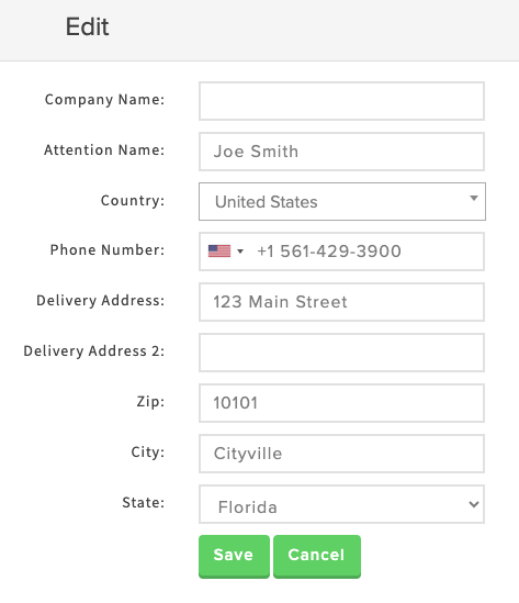 Change My Default Address – Ship Sticks
